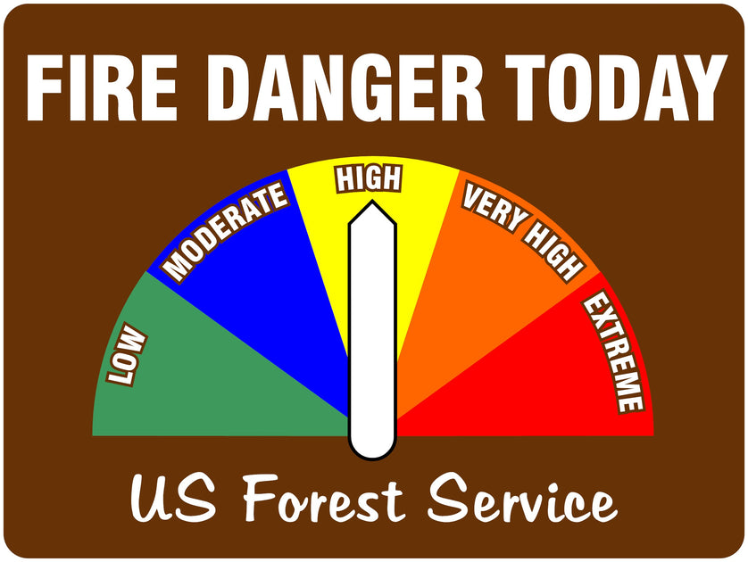 Magnetic Fire Danger Today Sign | Fire Danger Sign | Smokey Zone ...