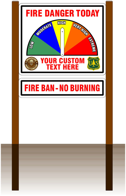One Sided Fire Danger Today Sign | Fire Danger Sign | Smokey Zone ...